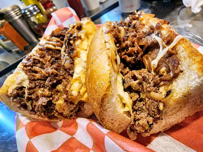 Behold the cheesesteak in its natural habitat &ndash; a symphony of beef, cheese, and bread that defines Philadelphia in a single bite.