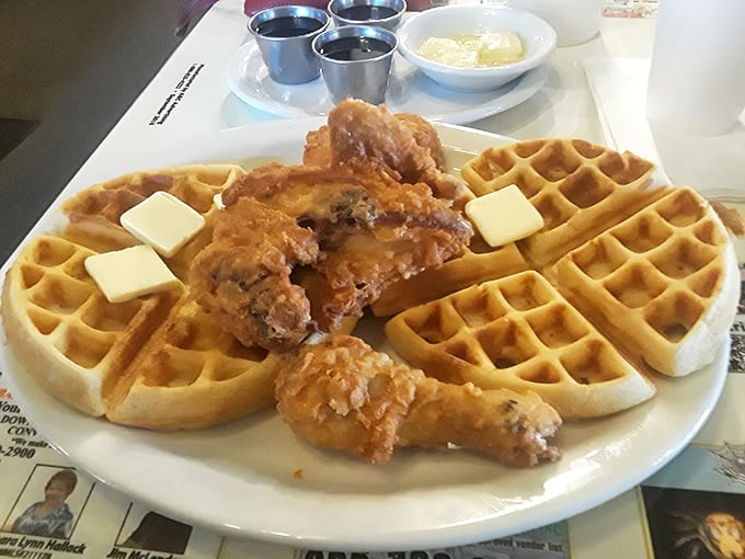 Whoever decided fried chicken and waffles belong together deserves a Nobel Prize&mdash;crispy, sweet, savory, and utterly magnificent on one glorious plate.