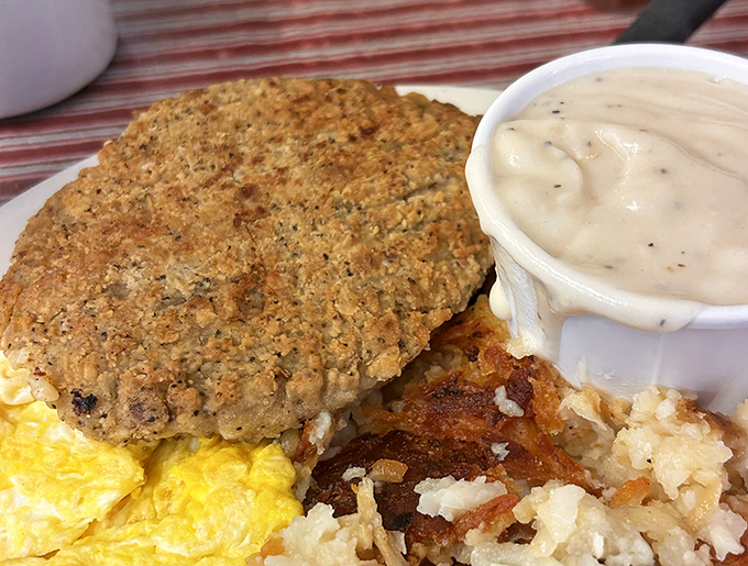 Country fried steak that would make your grandmother nod in approval. This isn't trendy food &ndash; it's timeless comfort that never goes out of style.