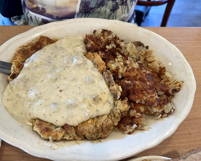 Chicken fried steak that would make your grandmother weep tears of proud, nostalgic joy.