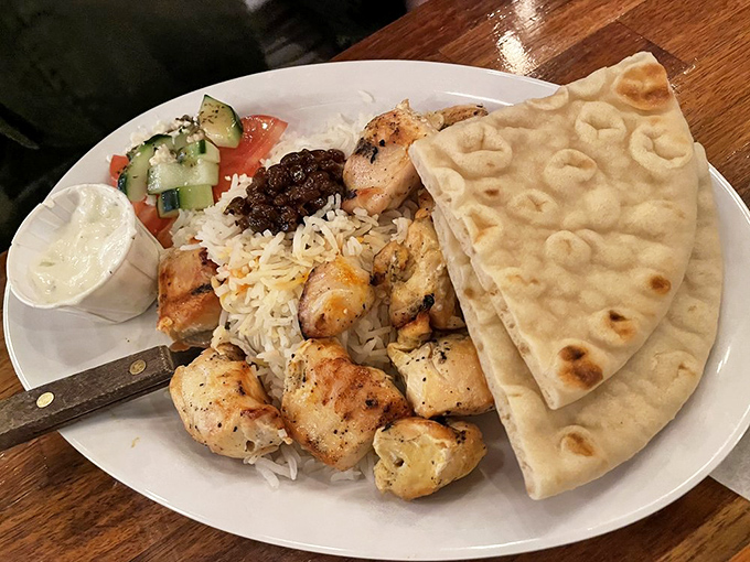 Chicken pita perfection that makes you wonder why you ever ate anything else. Fresh, vibrant, and served with a side of food envy from neighboring tables.