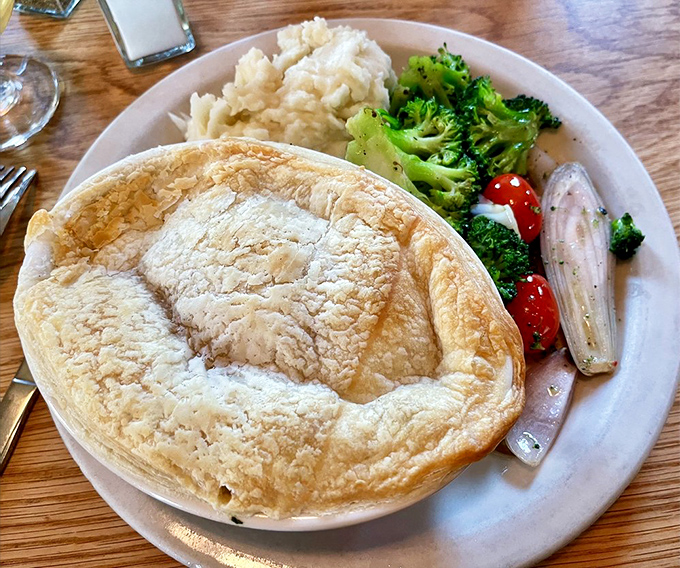 Chicken pot pie so magnificent, it makes frozen dinners everywhere hang their heads in shame. 