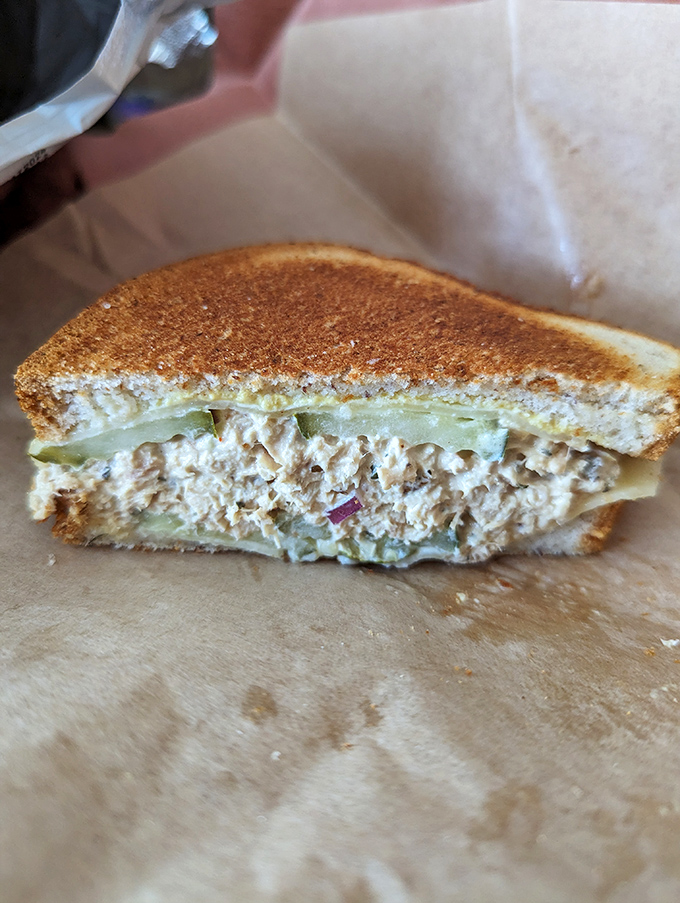 Chicken salad elevated to art form—notice those bits of celery providing the perfect crunch. Like finding the perfect dance partner, it's all about balance.