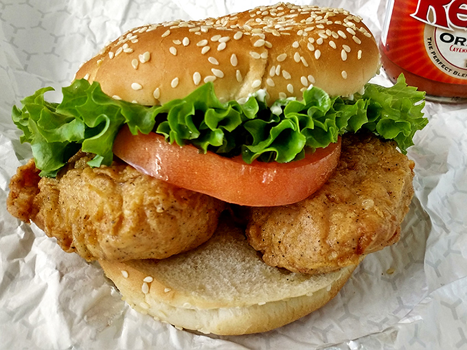 A chicken sandwich that puts fast food chains to shame. Fresh lettuce, juicy tomato, and fried chicken that makes you wonder why you ever settled for less.