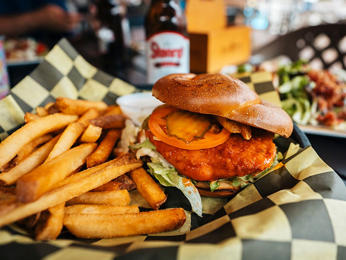 A chicken sandwich that demands to be photographed before eaten. Golden, crispy perfection that Instagram filters wish they could improve.