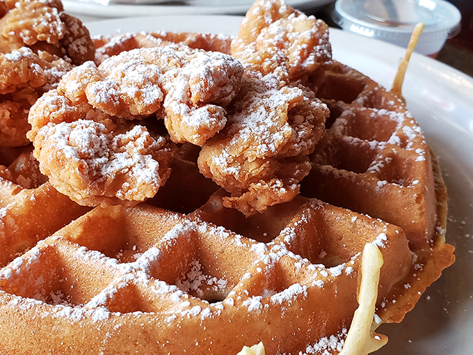 Chicken and waffles: the food equivalent of jazz&mdash;seemingly mismatched elements coming together in perfect, powdered-sugar-dusted harmony.