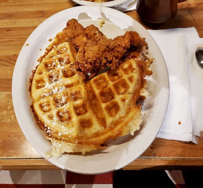 The chicken and waffle combo that makes you wonder why we ever separated these soulmates in the first place.