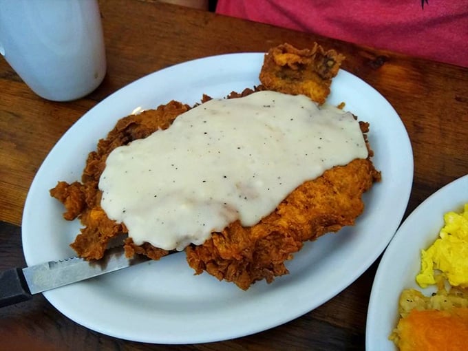 Chicken fried steak smothered in gravy so good you'll be tempted to drink what's left with a straw. No judgment here.