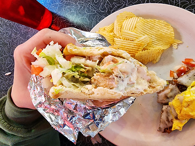Not your standard food court gyro. This hand-held masterpiece delivers Mediterranean flavors wrapped in foil&mdash;the silver lining to any cloudy Ohio day.