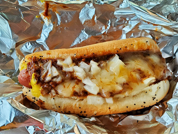 The Maxwell Street Polish—where grilled onions meet snappy sausage in a relationship that would make romance novelists blush.