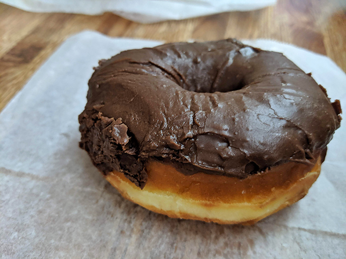 The chocolate glazed&mdash;proof that simplicity can be revolutionary. This isn't just a donut; it's a masterclass in restraint and indulgence.