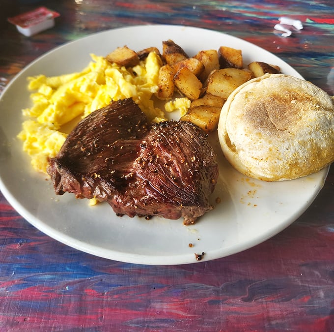 Steak and eggs: the breakfast of champions, vacation heroes, and anyone who believes that mornings deserve more than just cereal and regret.
