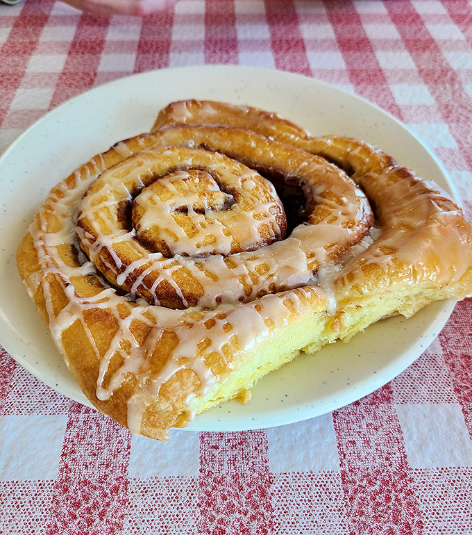 A cinnamon roll so magnificent, it deserves its own zip code and congressional representation.