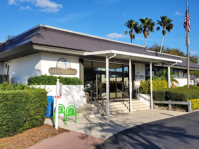 Stuart's City Hall welcomes visitors with Florida-friendly architecture and tropical landscaping&mdash;government buildings should always be this inviting!