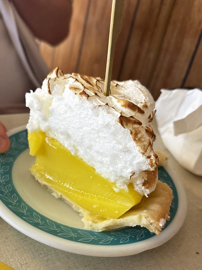 This lemon meringue pie doesn't just end a meal; it provides the kind of cloud-like finale that dreams and sugar rushes are made of.