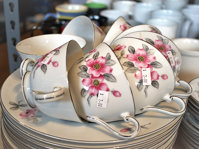 Delicate floral teacups waiting to host the fanciest afternoon tea your dining room has ever seen.