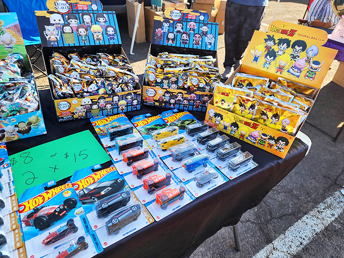 Pop culture collectibles and Hot Wheels that would make any nostalgic Gen-Xer reach for their wallet. Childhood memories with price tags attached!