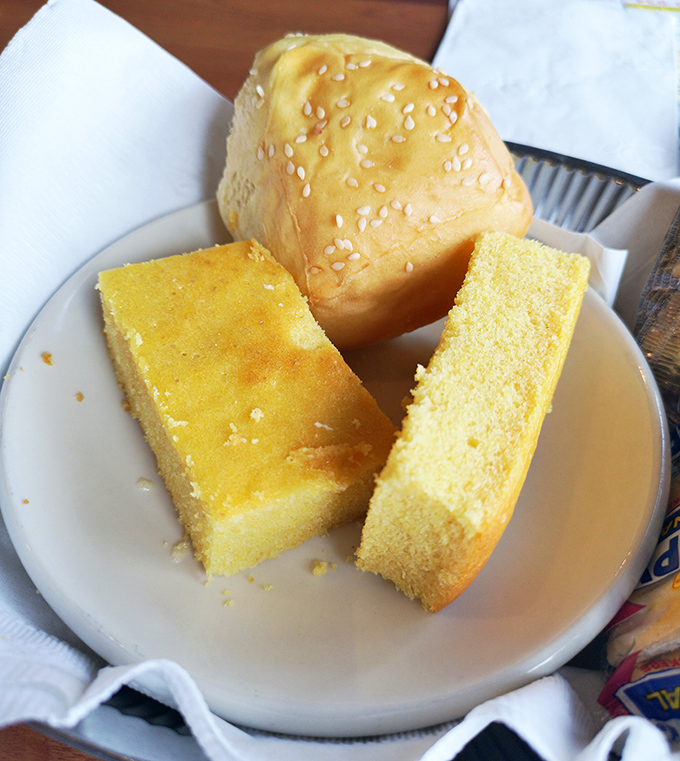 Cornbread that straddles the sweet-savory divide with the confidence of a tightrope walker who knows there's no wrong side to land on.