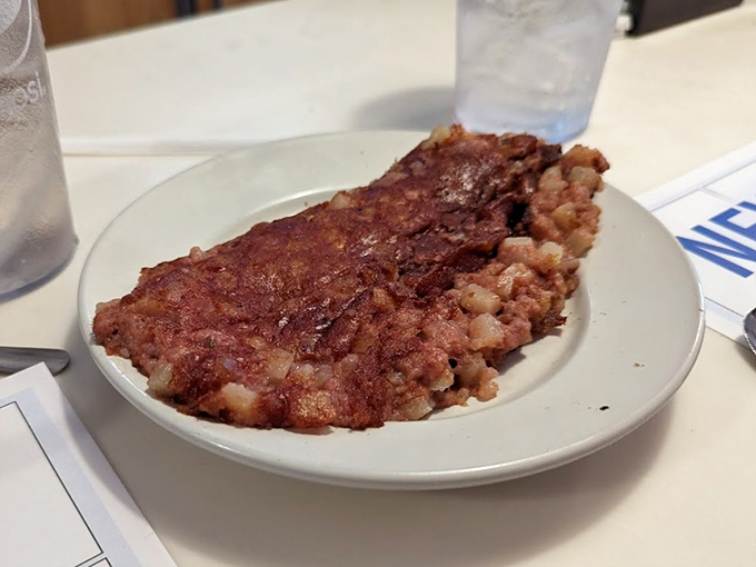 Crispy-edged corned beef hash &ndash; the breakfast of champions and late-night philosophers. A beautiful marriage of textures and flavors.