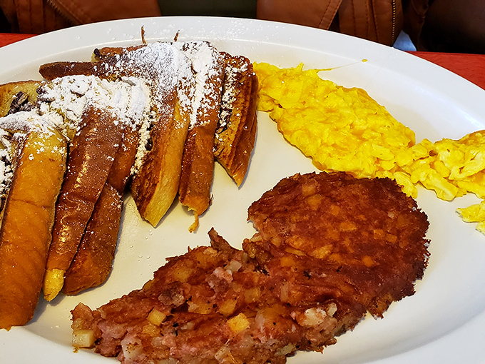 This French toast and hash combo isn't just breakfast&mdash;it's what breakfast dreams about becoming when it grows up.