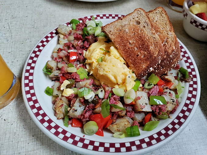 Corned beef hash that doesn't come from a can, paired with eggs and crispy potatoes&mdash;the breakfast equivalent of finding front-row concert tickets in your coat pocket.