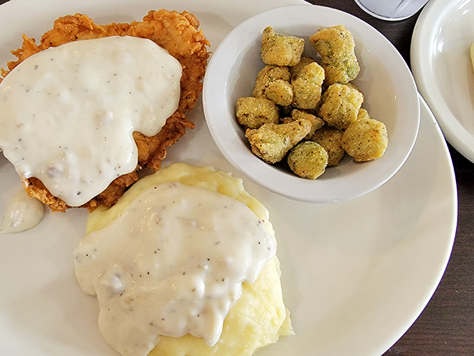 Country fried steak and gravy &ndash; where crispy exterior meets tender interior in a dance as old as the South itself.
