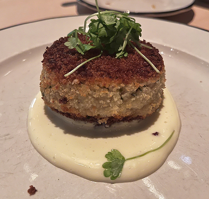This crab cake doesn't hide behind fillers&mdash;it's the seafood equivalent of showing up to a party with nothing to prove.