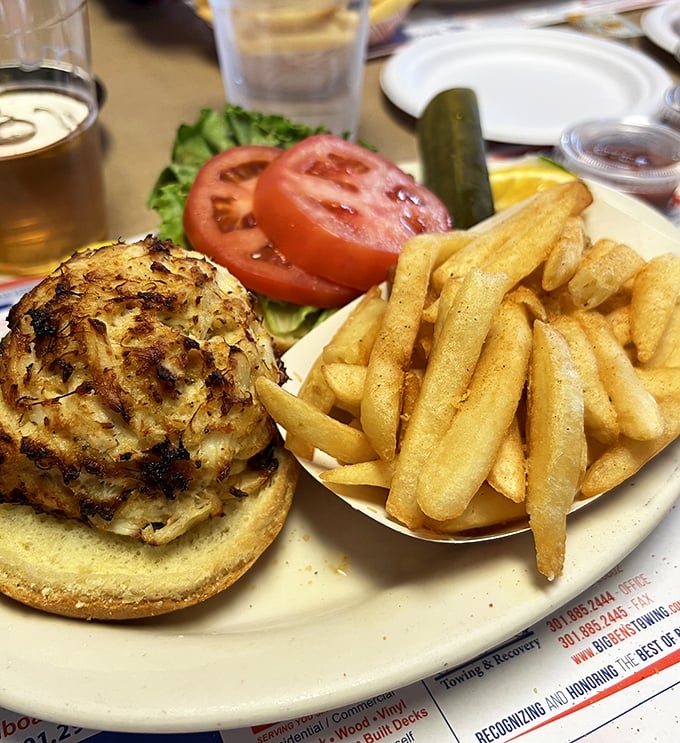 The perfect crab cake sandwich doesn't exi&mdash; Oh wait, here it is! Golden-brown perfection with minimal filler, just as Maryland intended.