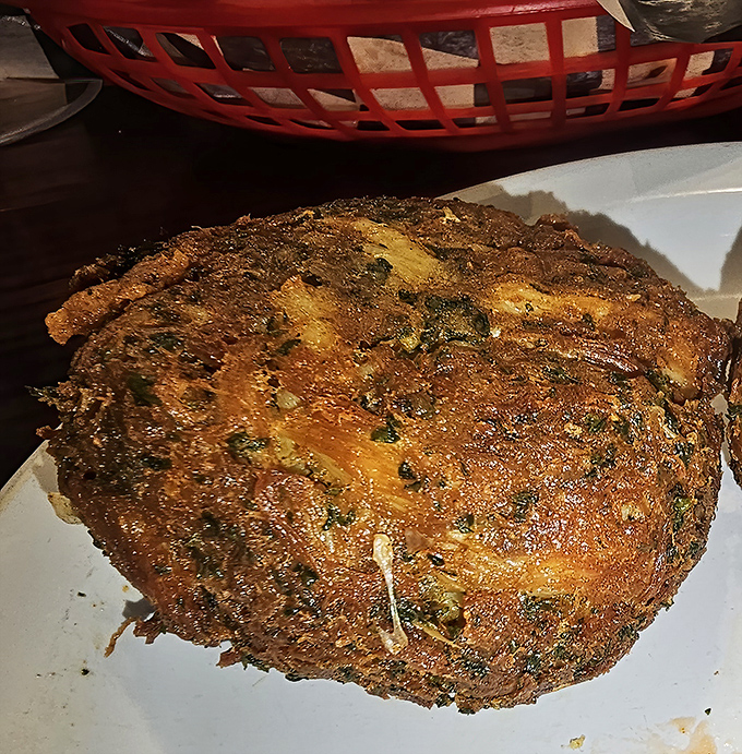 This isn't just a crab cake&mdash;it's Maryland on a plate. Crispy exterior giving way to seasoned crab meat that tastes like it just waved goodbye to the Chesapeake.