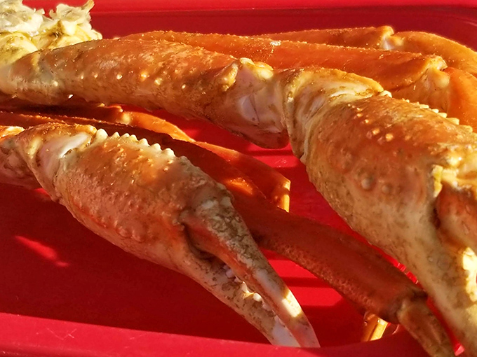 Crab legs that require commitment and reward persistence. Breaking into these is like cracking nature's most delicious puzzle box.