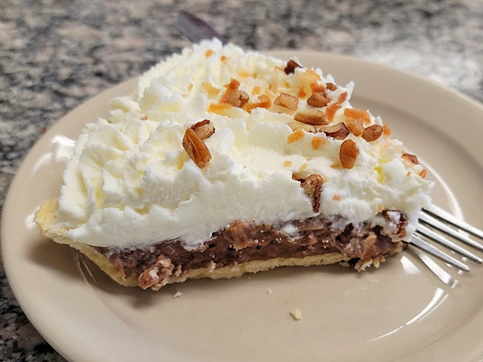 That chocolate cream pie with its cloud of whipped topping and pecan garnish isn't just dessert&mdash;it's an event.