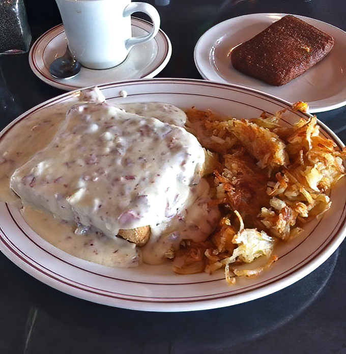 Creamed chipped beef: Delaware's answer to "What if gravy had an ambitious cousin?" Comfort food that hugs your insides.