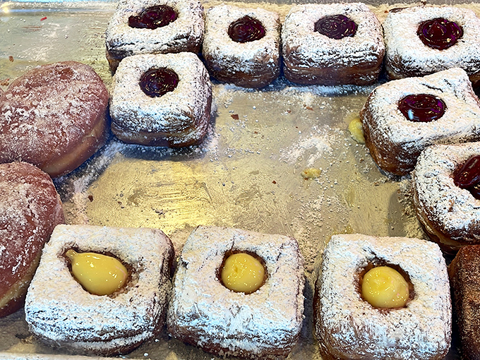 These powdered pastry squares hide jammy treasures within &ndash; like finding a ruby in a snowdrift, only significantly more delicious.