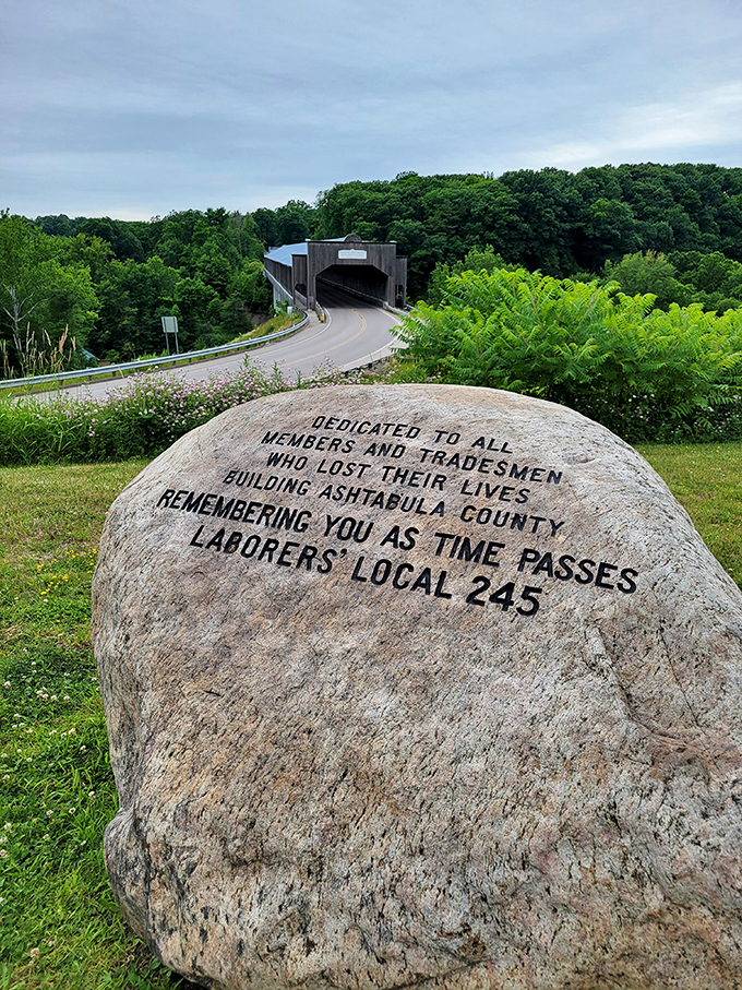 A stone sentinel honors those who built Ashtabula County. Some monuments speak louder in their simplicity than others in their grandeur.