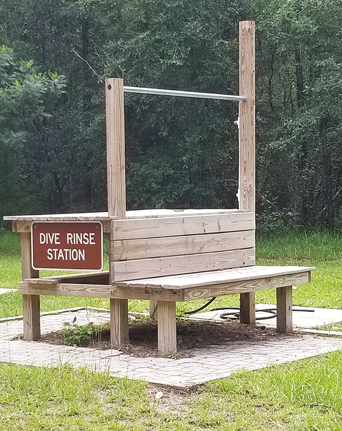 The dive rinse station &ndash; where underwater adventurers shed their salty personas before rejoining the terrestrial world. Simple, functional, essential.