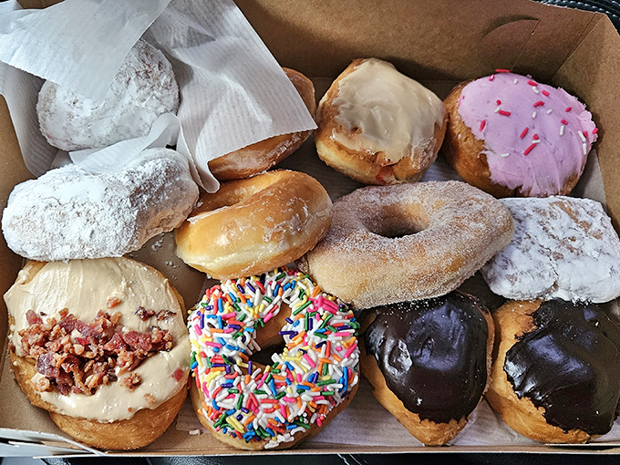 A dozen reasons to skip your diet. The donut box that's caused countless workplace stampedes when someone brings it to the office.