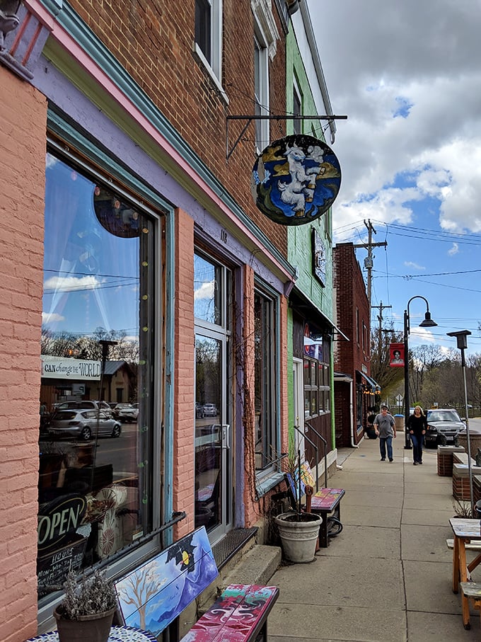 Sidewalks invite leisurely strolls where window shopping becomes an art form and hurrying feels almost criminal.