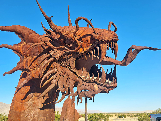 Meet the neighborhood dragon &ndash; all the fire-breathing drama without the village-burning inconvenience. Medieval fantasy meets desert artistry.