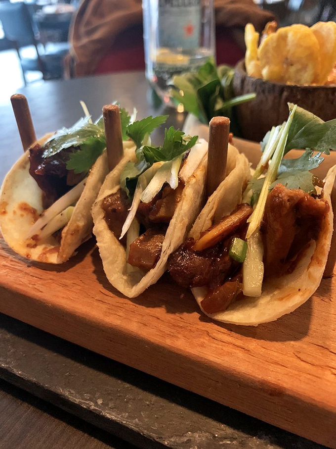 These Duck Paratha Tacos represent culinary diplomacy at its finest&mdash;India and Mexico signing a delicious peace treaty on a wooden board in New Jersey.