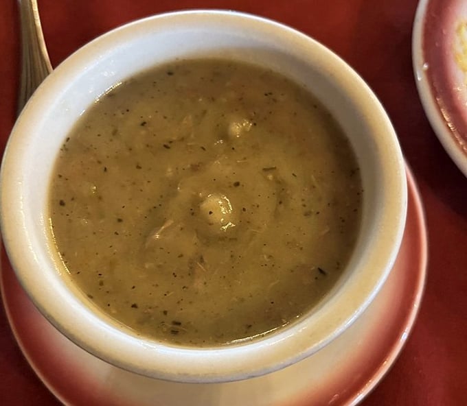 A soup that proves simplicity is the ultimate sophistication. Clear broth, tender morsels, and herbs that whisper rather than shout.