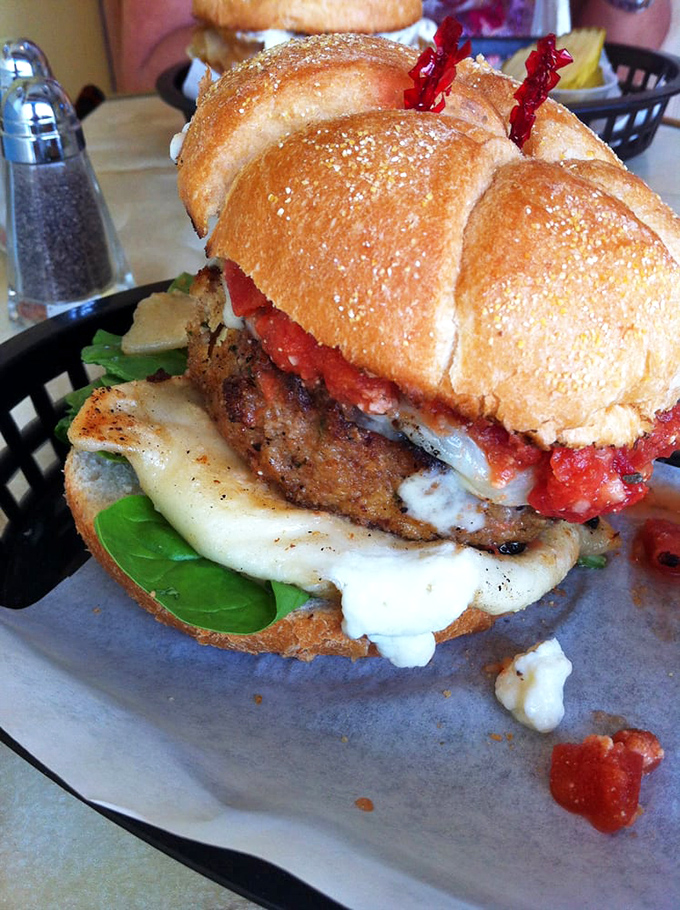 Who knew eggplant could look this inviting? This sandwich proves vegetables deserve their moment in the spotlight too.