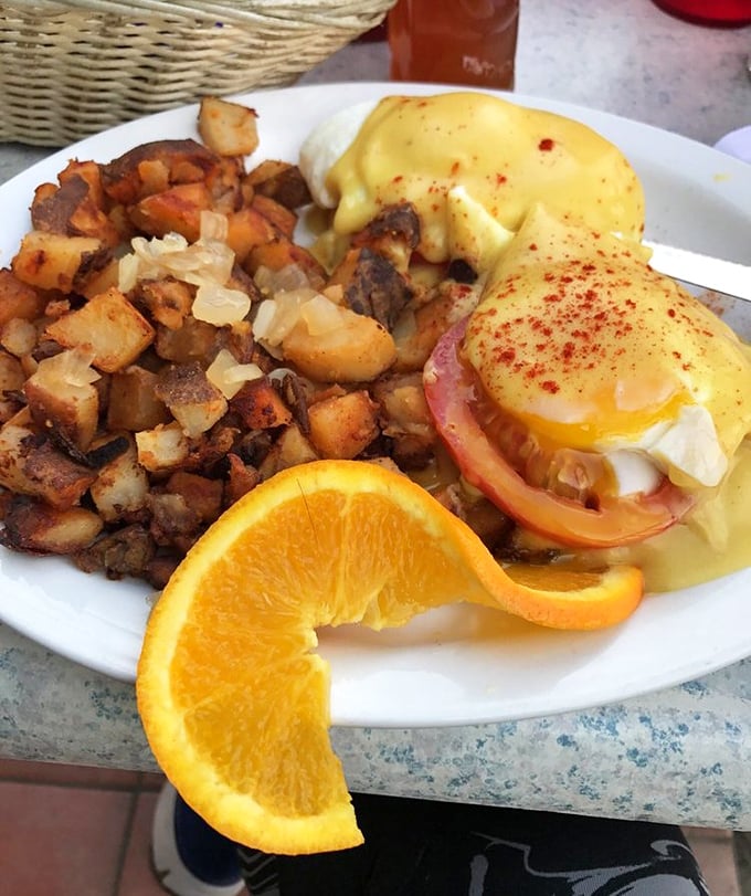 Eggs Benedict that would make the Pope convert to breakfast worship. Those potatoes deserve their own fan club.