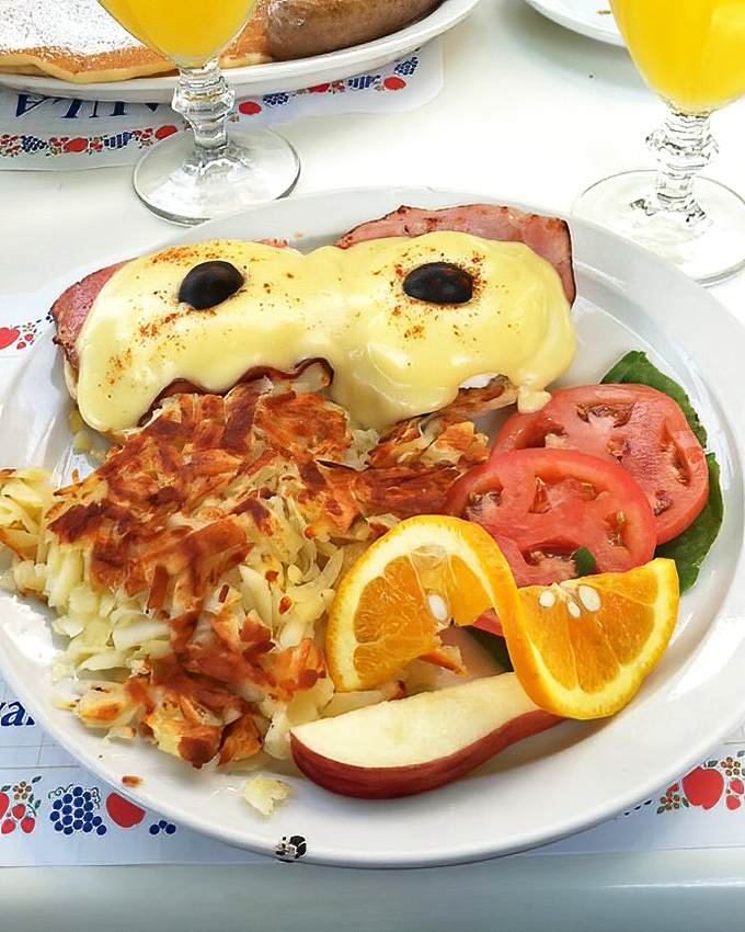 Eggs Benedict that doesn't need Instagram filters &ndash; just perfectly poached eggs, Canadian bacon, and hollandaise sauce that's practically performing a victory dance on your plate.