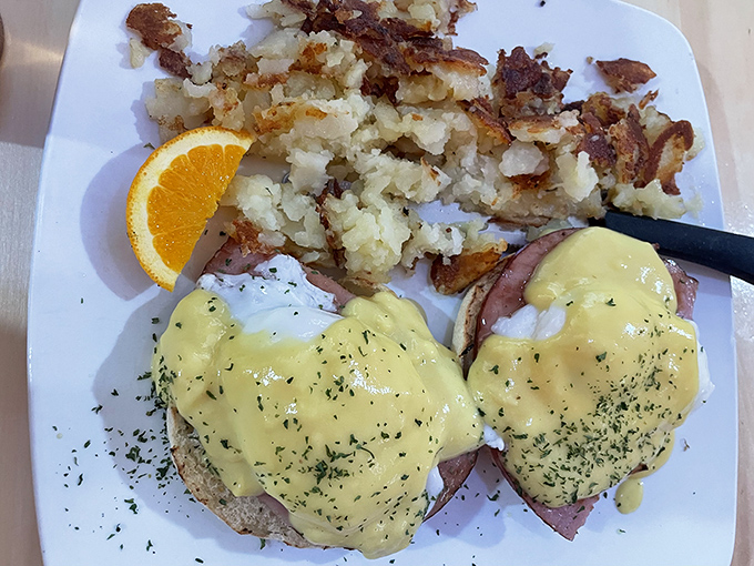 Eggs Benedict that would make the Pope jealous&mdash;hollandaise cascading down Canadian bacon mountains with the grace of Niagara Falls.
