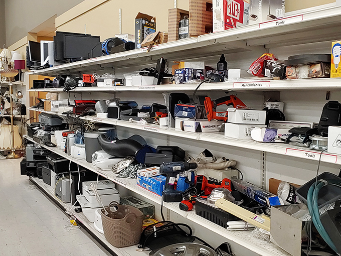 Electronics section: where vintage tech meets modern bargain hunters. That VCR might just be someone's retro dream come true.