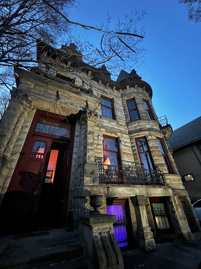 Twilight transforms the castle's exterior into something truly magical &ndash; those illuminated windows practically whisper "come inside... if you dare."