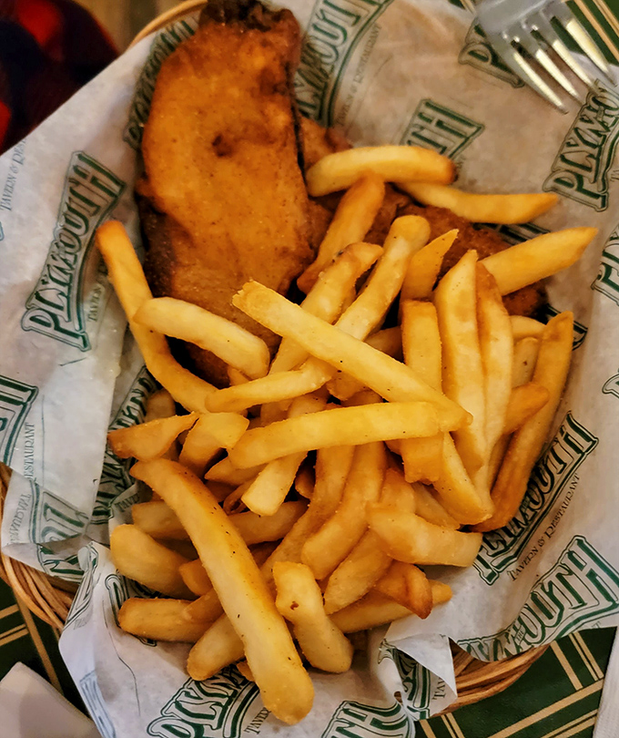 Beer-battered fish meets crispy fries in this comfort food duo that pairs perfectly with a cold draft.