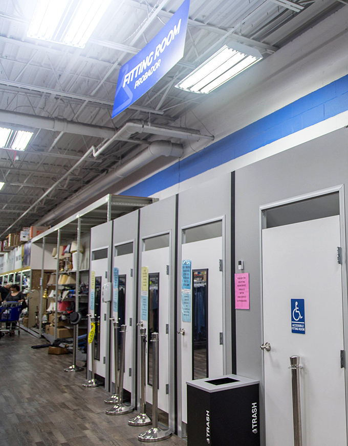 Fitting rooms that don't make you question your life choices&mdash;spacious, clean, and ready for your fashion show montage moment.