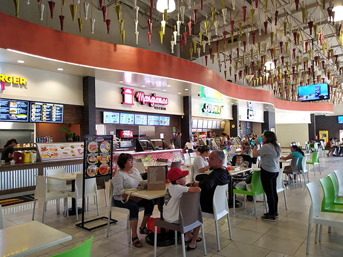 The food court offers that perfect shopping intermission&mdash;where the international language of "I'm starving after three hours of bargain hunting" is fluently spoken.
