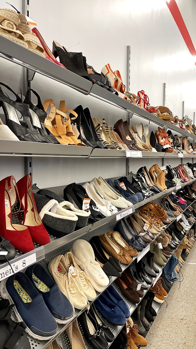 Shoe heaven exists, and it's organized by size! From red power pumps to sensible loafers, your next favorite footwear is hiding in plain sight.